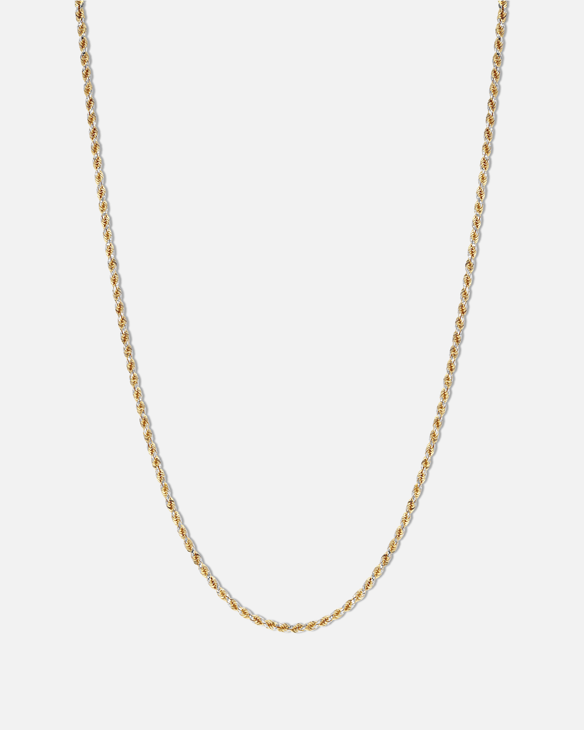 Park Gems - 14K Solid Gold - Diamond Cut Rope Chain Necklace - Unisex ...